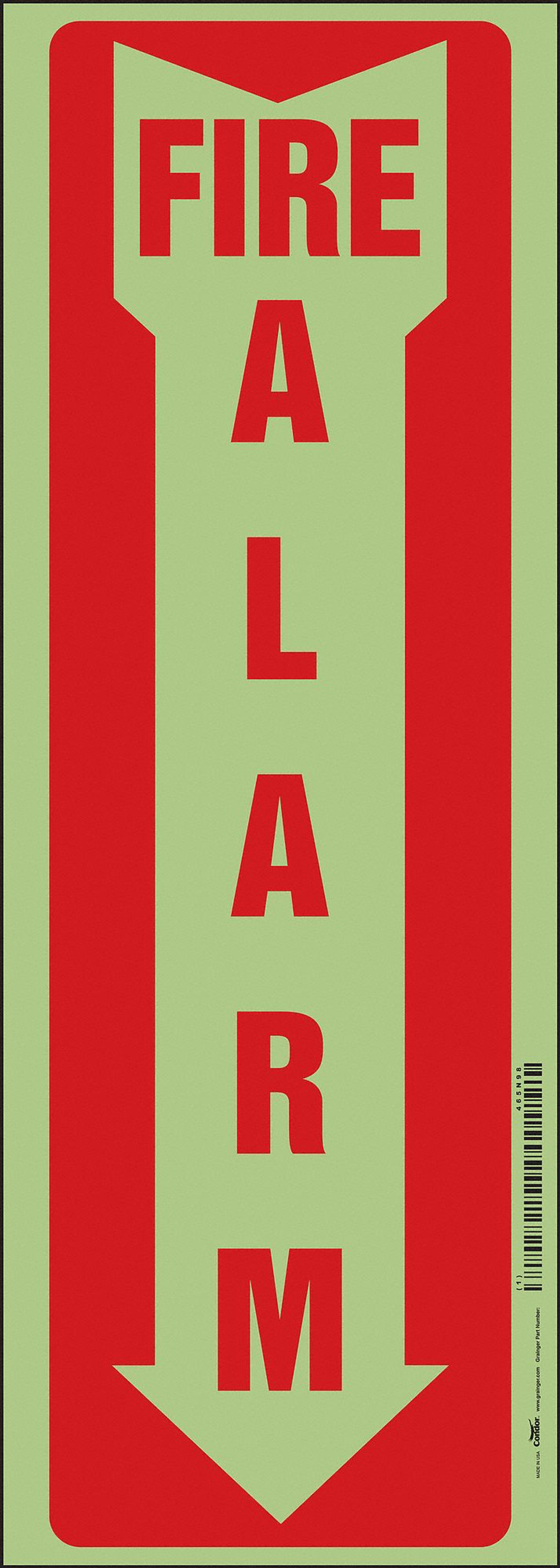 Condor Safety Sign,14 in x 5 in,Glow Vinyl 465N98 465N98 ZO-G5635283 ...