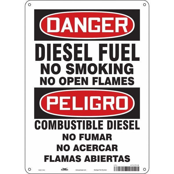 Condor Safety Sign,14 inx10 in,Aluminum 473T30 - Walmart.com