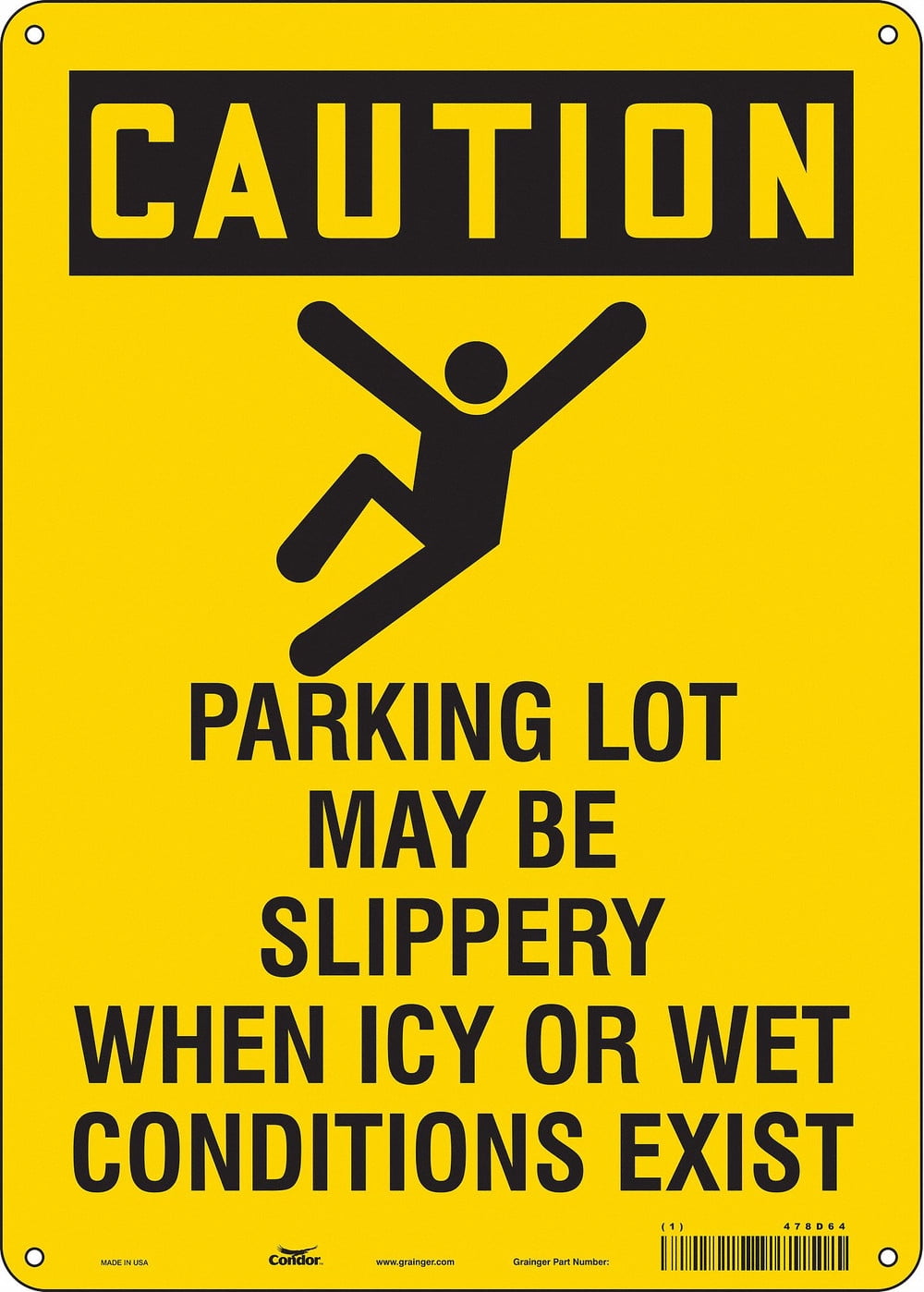Condor Safety Sign,14 inx10 in,Aluminum 478D64 478D64 ZO-G5888281 ...