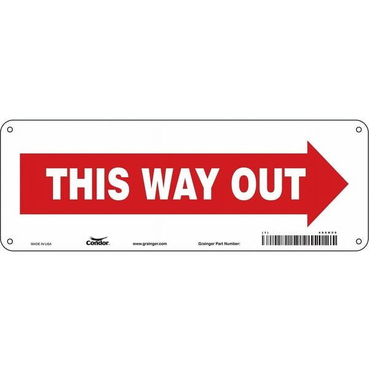 Condor Safety Sign,5 in x 14 in,Aluminum 480K09 - Walmart.com