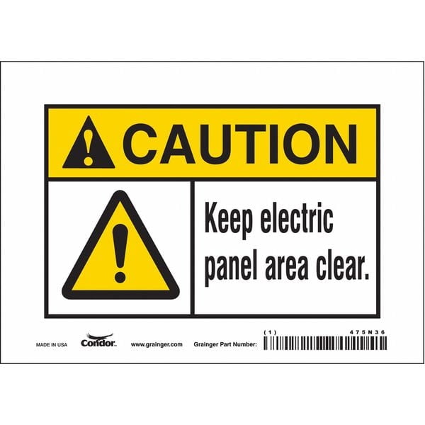 Condor Safety Sign,5 inx7 in,Vinyl 475N36 - Walmart.com