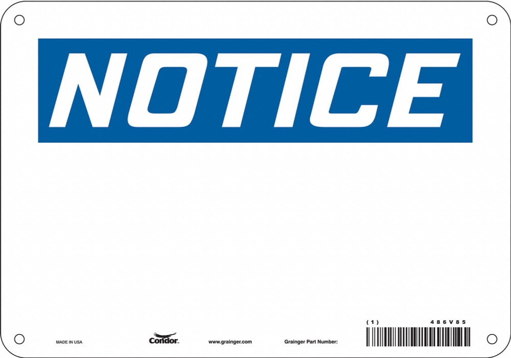 Condor Safety Sign,7 in x 10 in,Aluminum 486V85 486V85 ZO-G6250111 ...
