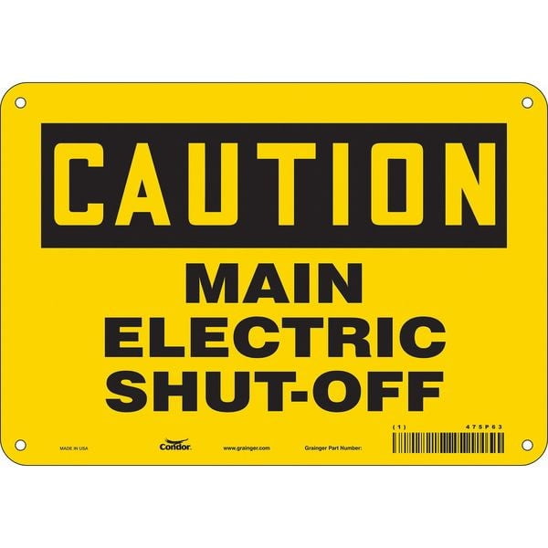 Condor Safety Sign,7 in x 10 in,Polyethylene 475P63 - Walmart.com