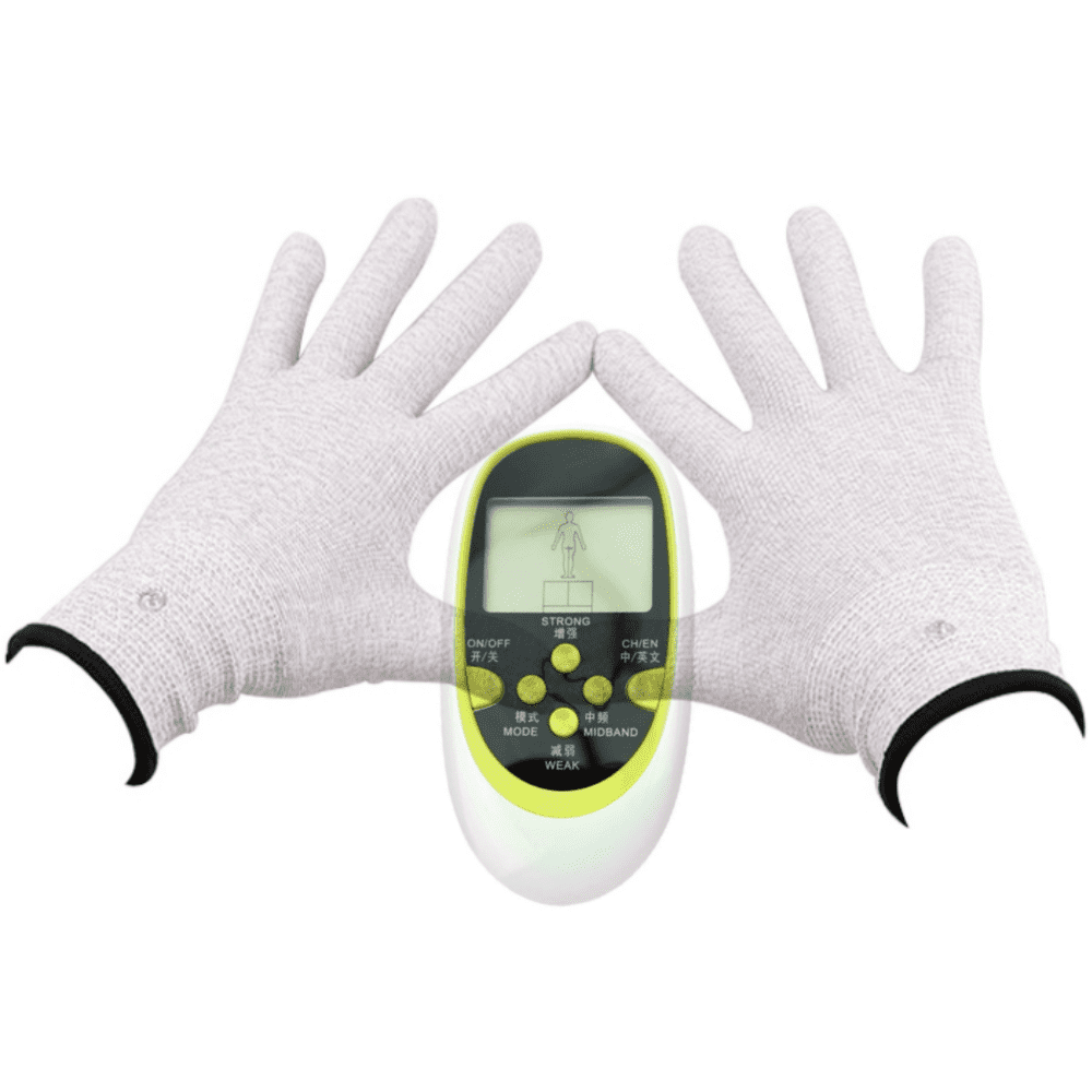 Conductive TENS Elastic Massage Gloves Massager Kit for Women Men ...