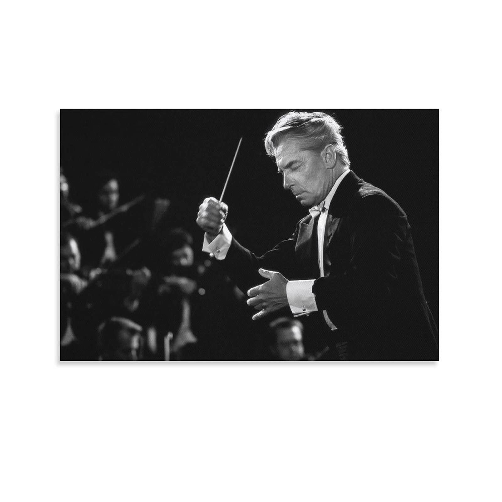 Conductor Herbert Von Karajan Conducting Scene Classic Vintage Poster ...