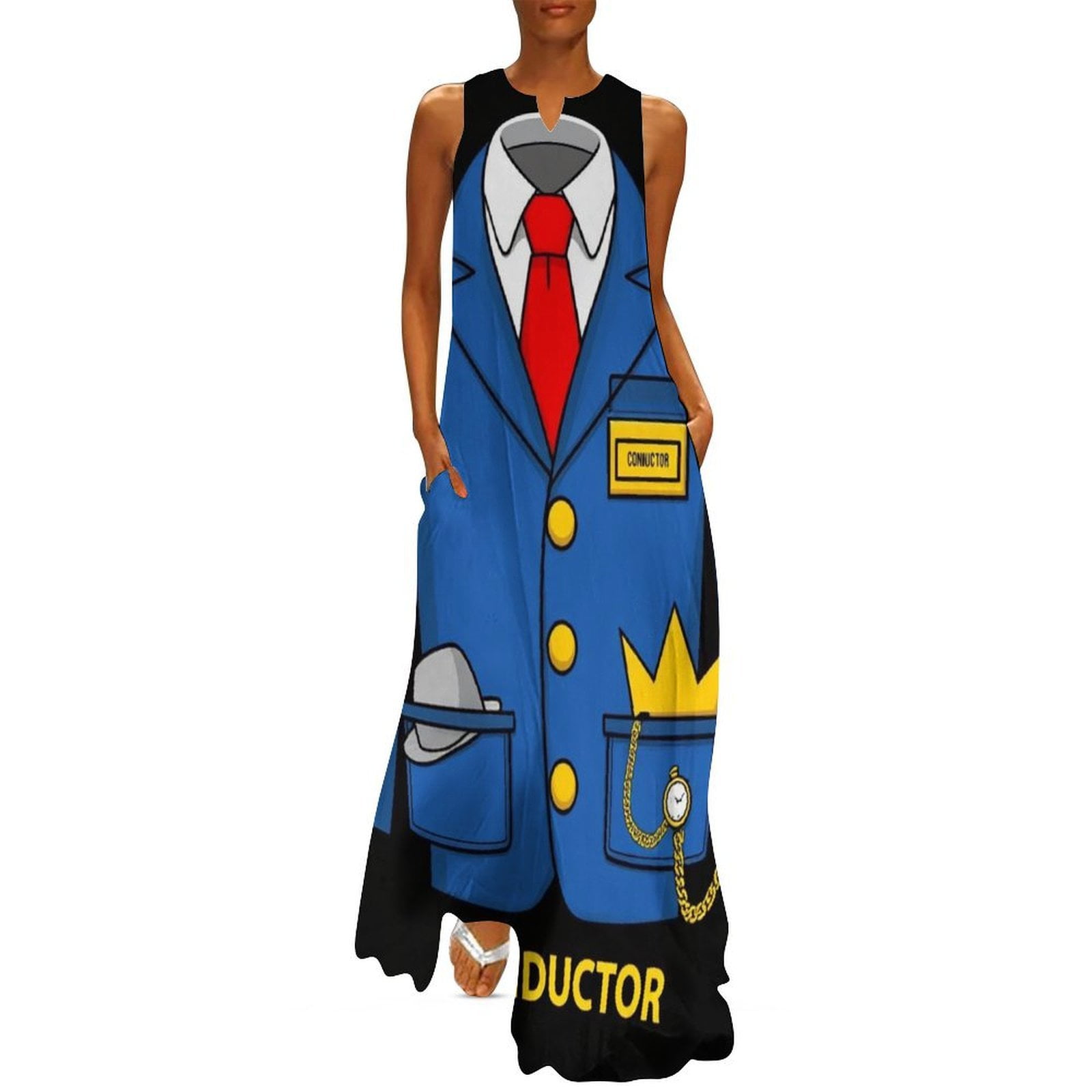 Conductor Uniform Badge Long Dress luxury evening dresses women ...