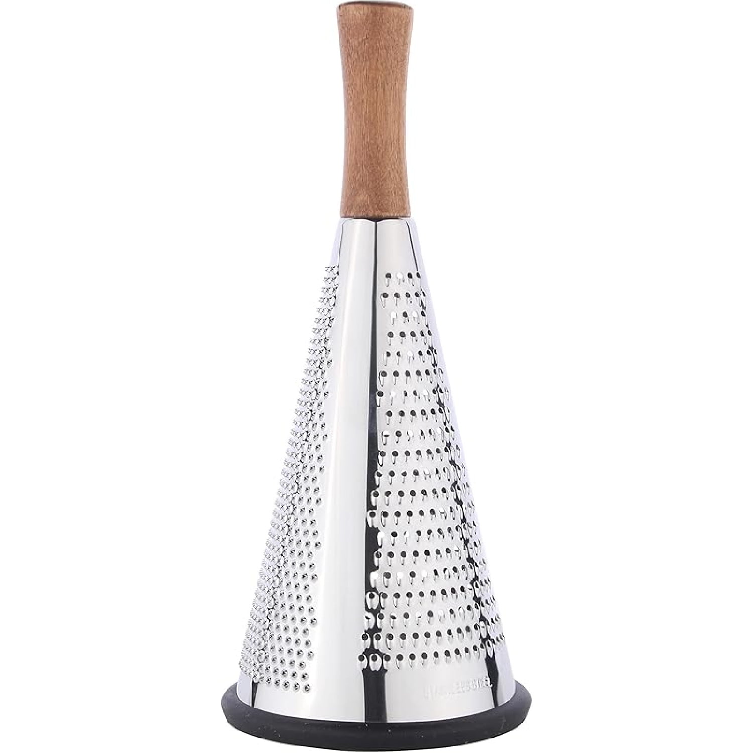 Cone Cheese Grater with Handle - Stainless Steel Triple Function Wood ...