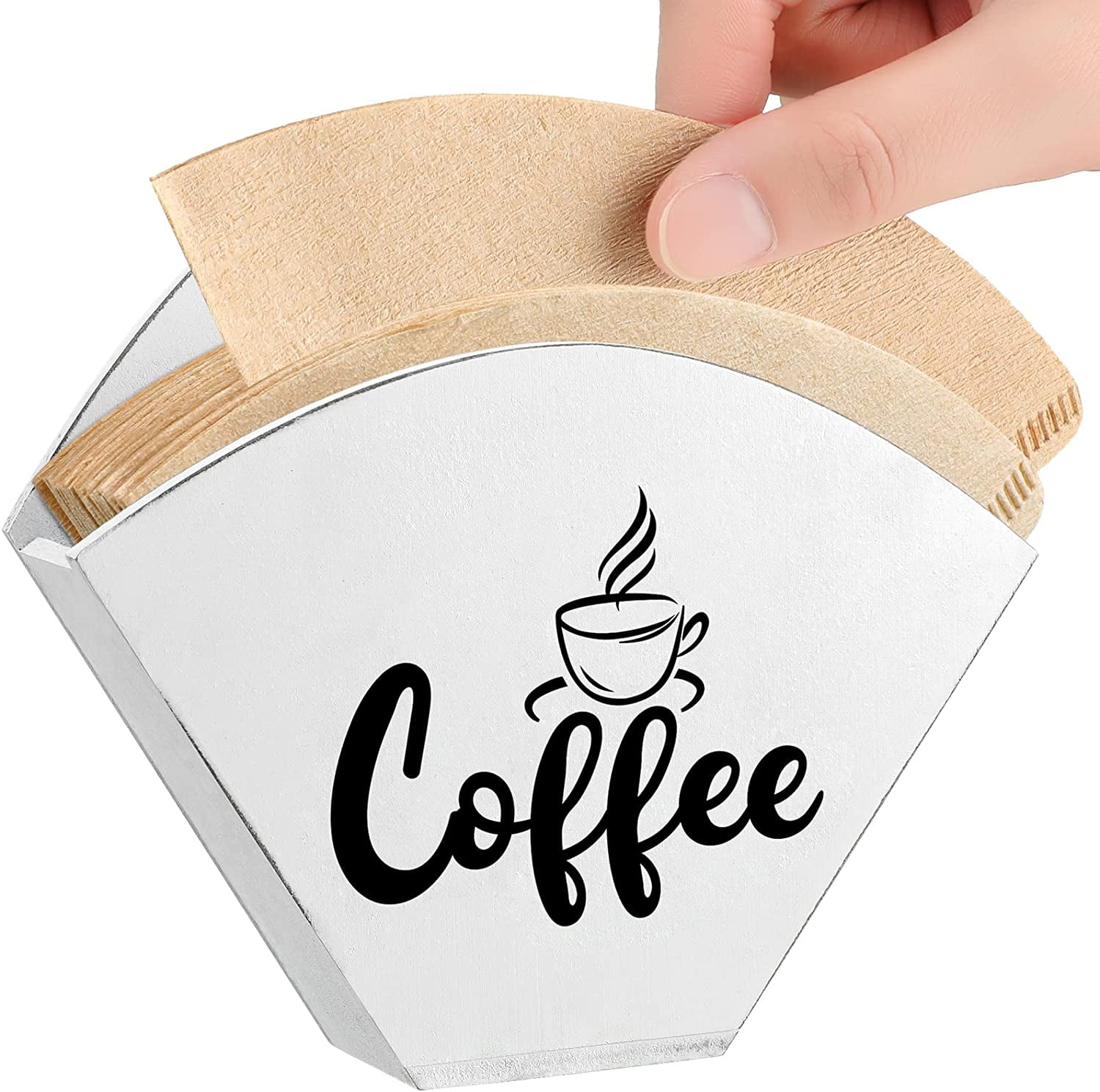 Cone Coffee Filter Holder Farmhouse Filter Storage Container Wall-mount ...
