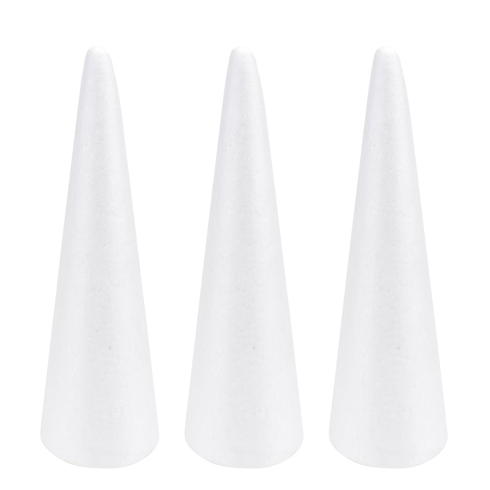 YSNOOWE Cone Crafting Material Polystyrene For Home 3Pcs 11.8X4.3X4.3In ...