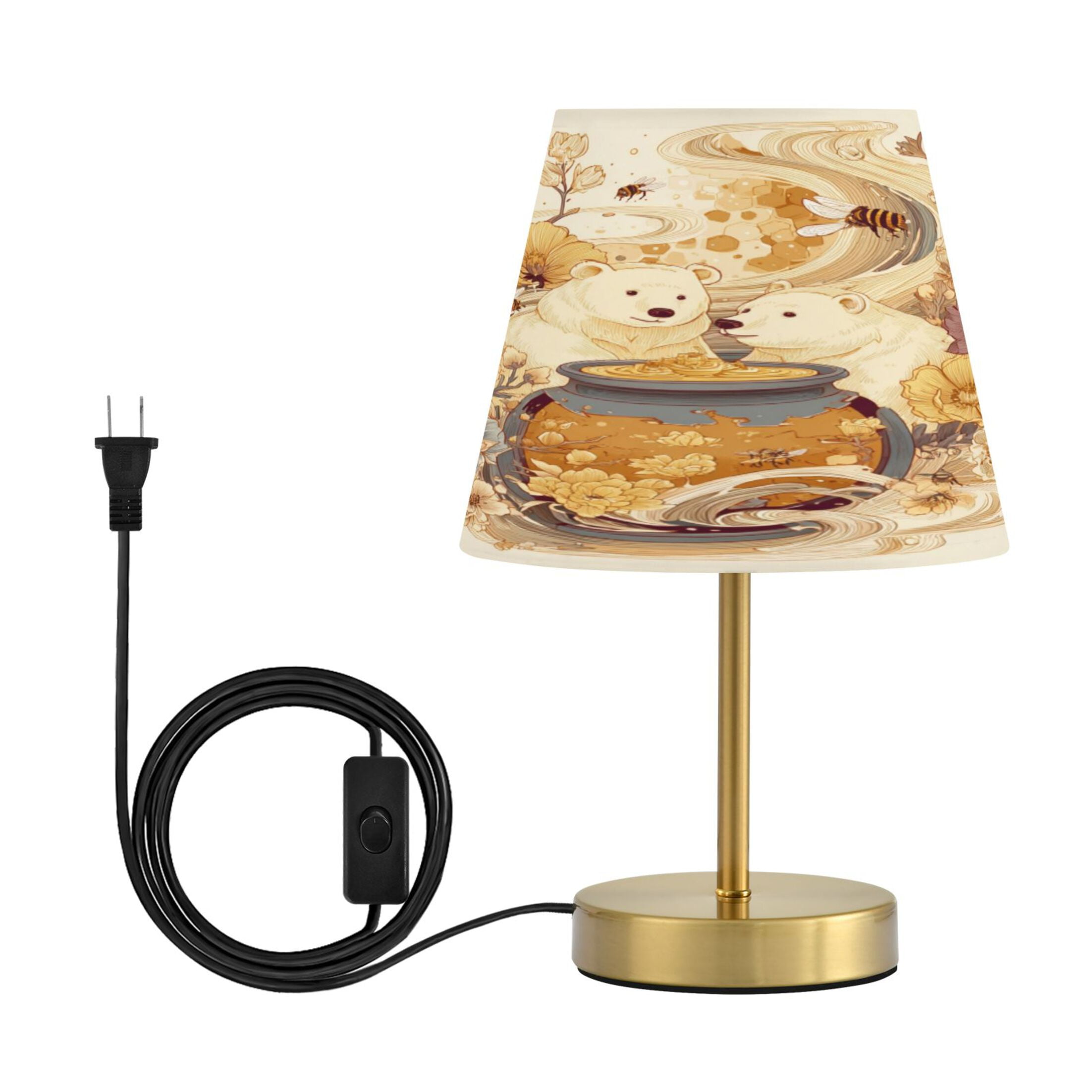 Cone Desk Lamp Antique Bronze Base & Linen Shade Bedside Table Lamp for ...