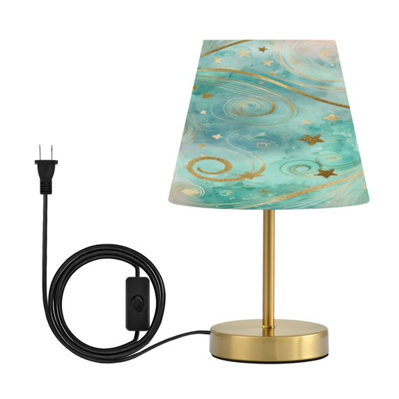 Cone Desk Lamp Antique Bronze Base & Linen Shade Bedside Table Lamp for ...