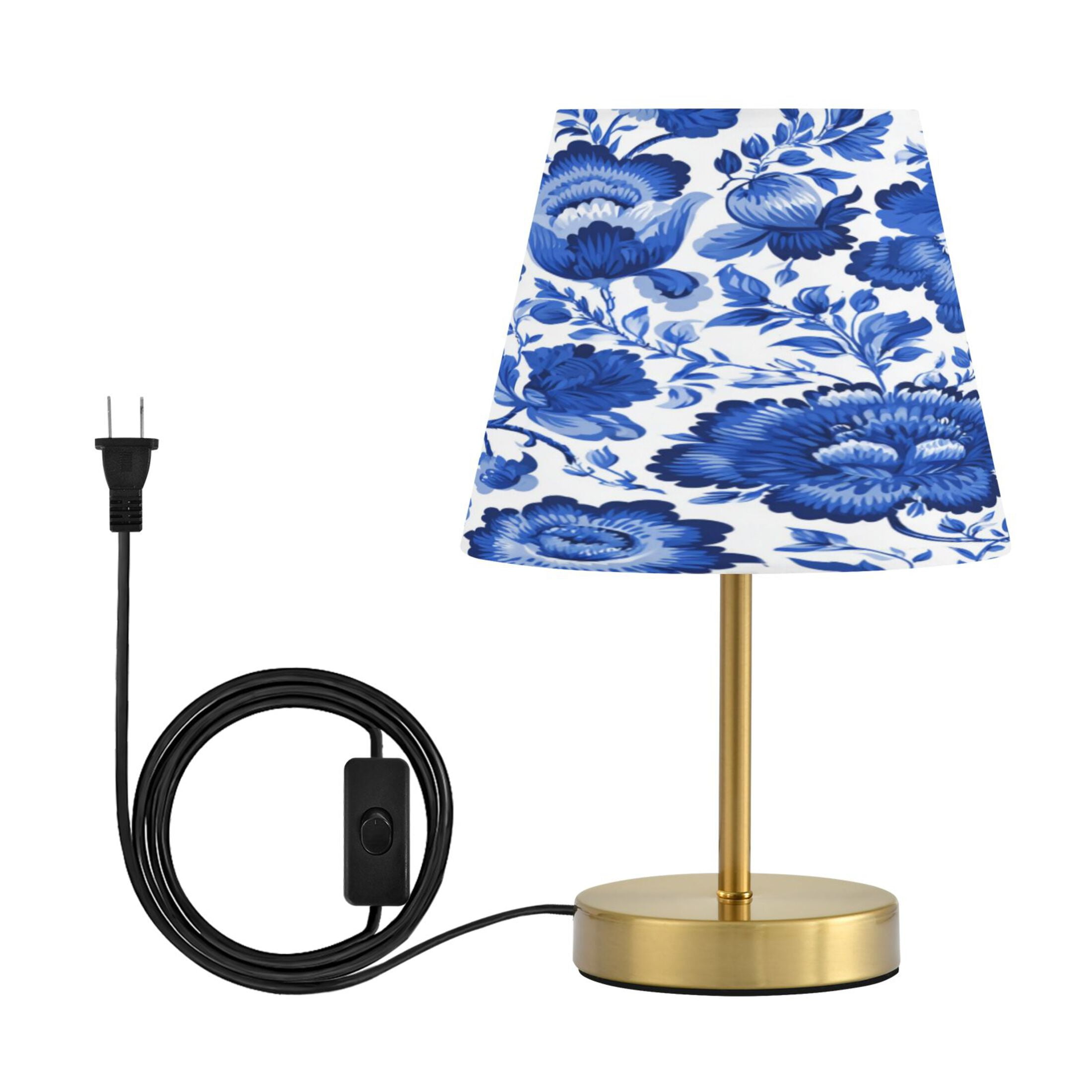 Cone Desk Lamp Antique Bronze Base & Linen Shade Bedside Table Lamp for ...