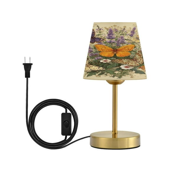 Cone Desk Lamp Antique Bronze Base & Linen Shade Bedside Table Lamp for ...
