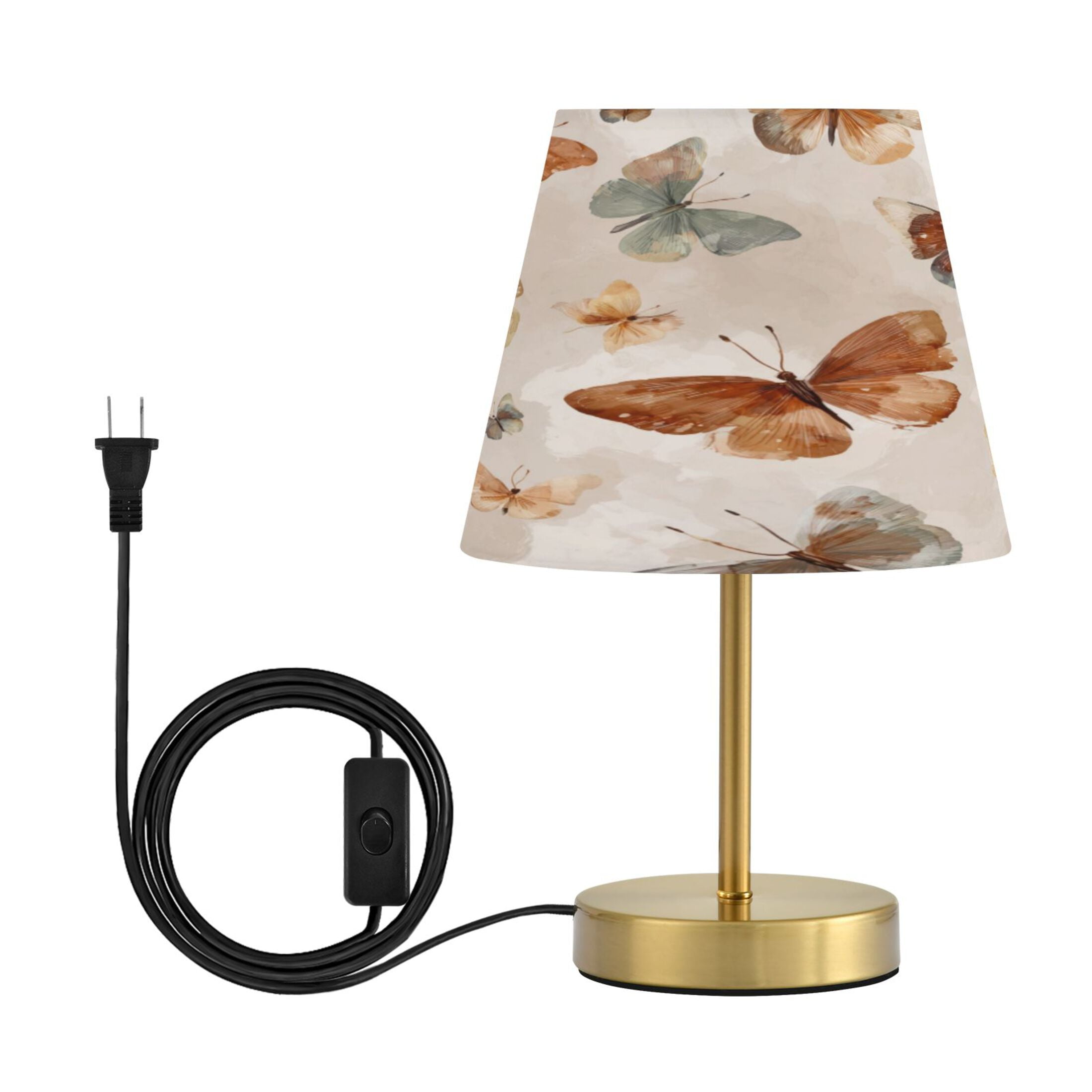 Cone Desk Lamp Antique Bronze Base & Linen Shade Bedside Table Lamp for ...