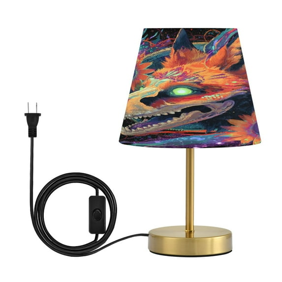 Cone Desk Lamp Antique Bronze Base & Linen Shade Bedside Table Lamp for ...