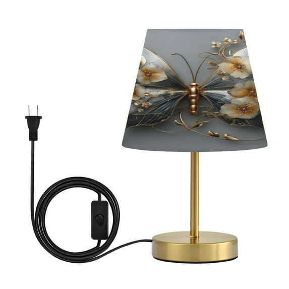 Cone Desk Lamp Antique Bronze Base & Linen Shade Bedside Table Lamp for ...