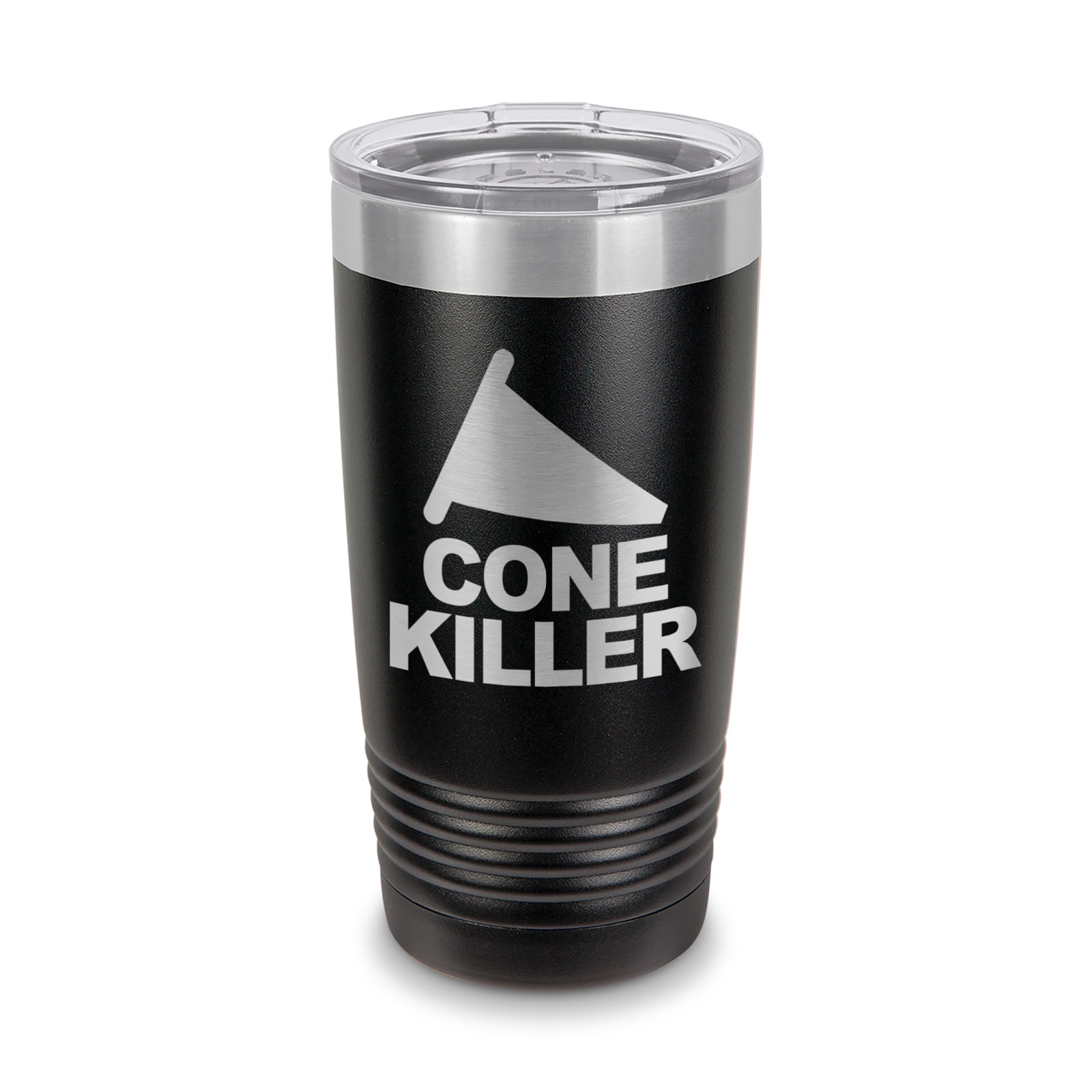 Cone Killer Tumbler 20 oz - Laser Engraved w/ Clear Lid - Stainless ...