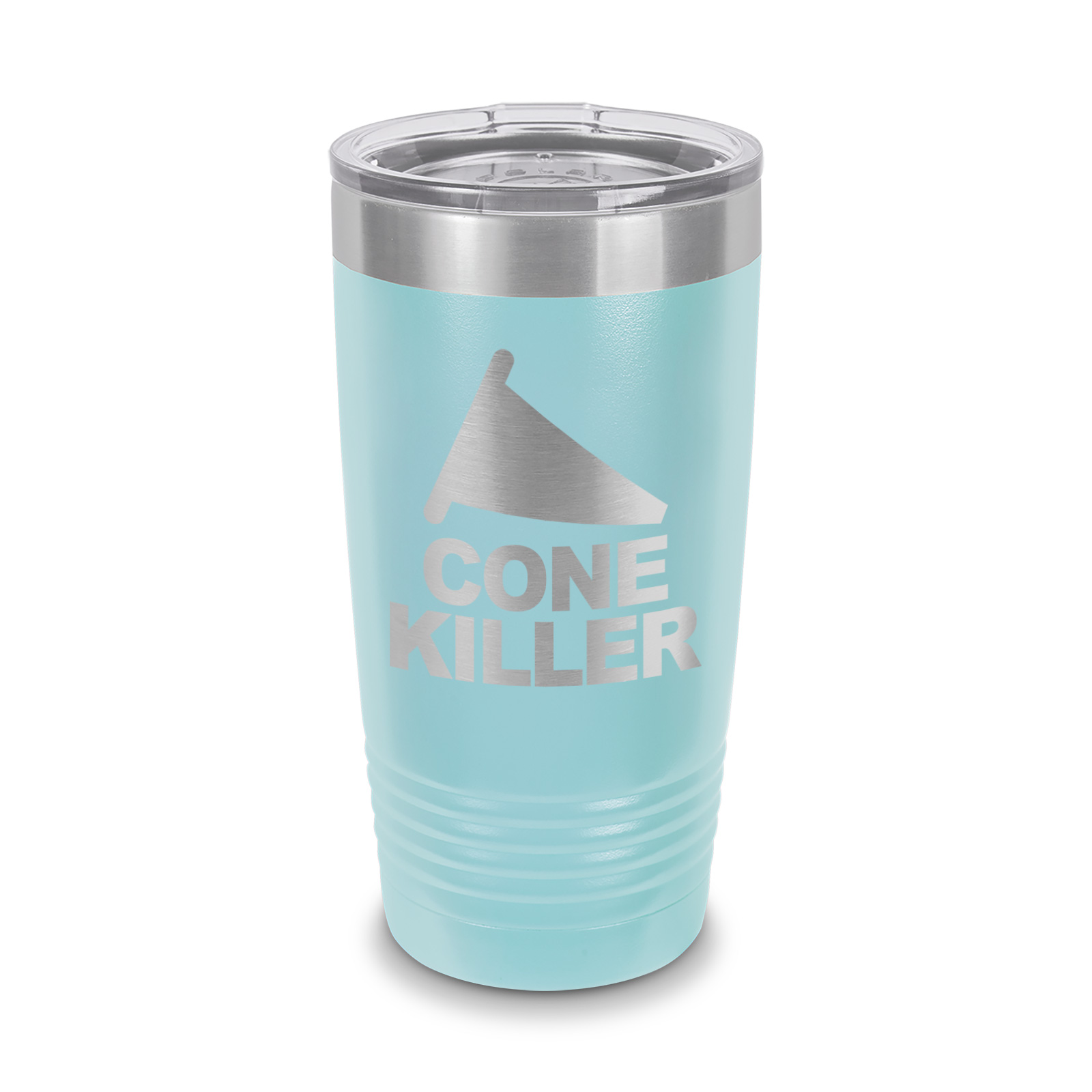 Cone Killer Tumbler 20 oz - Laser Engraved w/ Clear Lid - Stainless ...