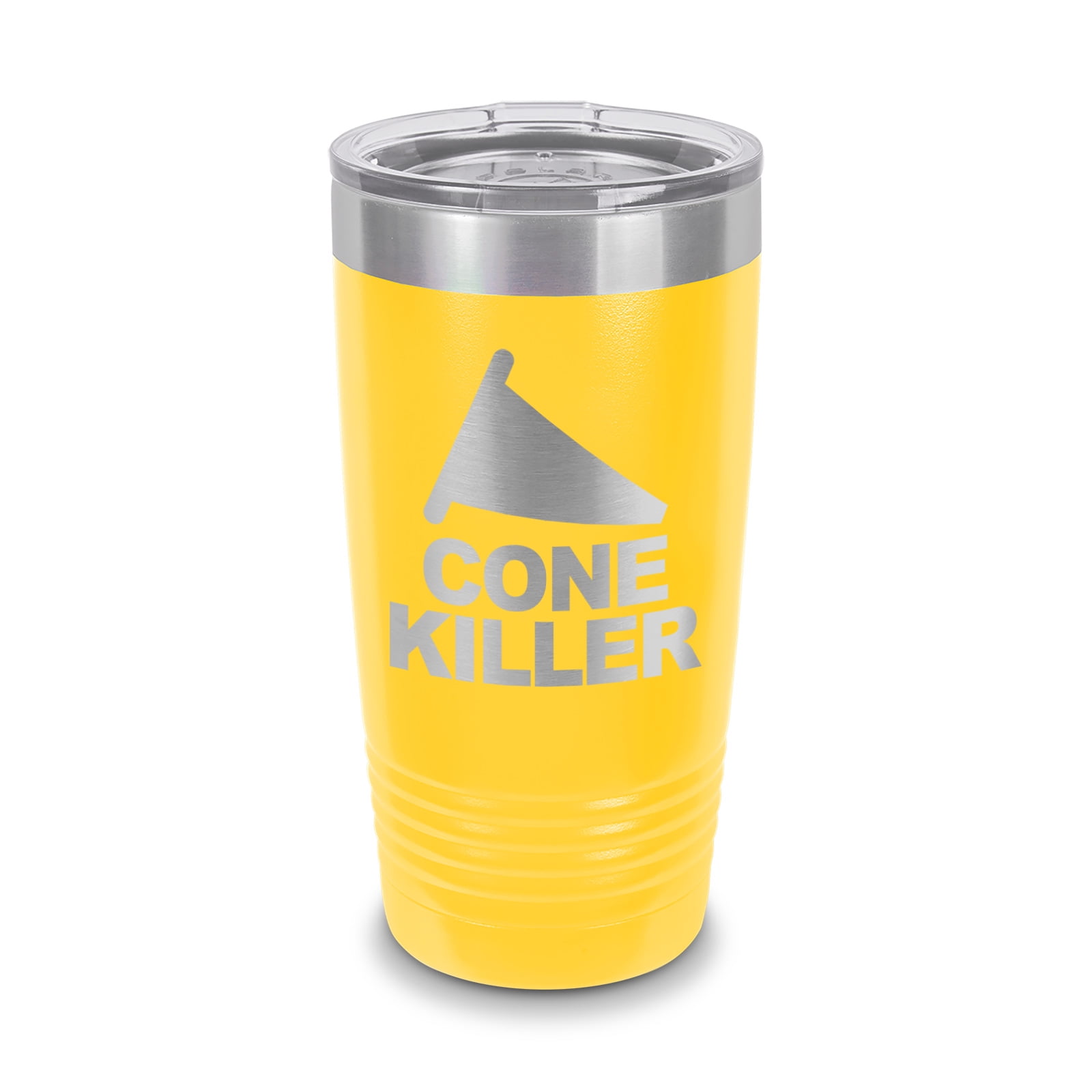 Cone Killer Tumbler 20 oz - Laser Engraved w/ Clear Lid - Stainless ...