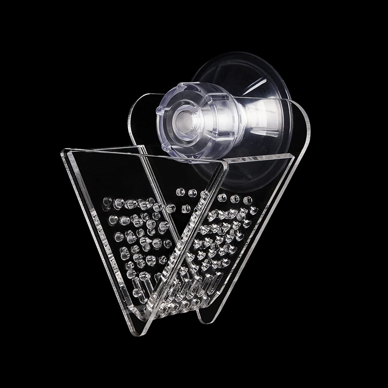 Cone Red Worm Feeder Acrylic V-Shape Shrimp Fish Tank Feeding Cup with ...