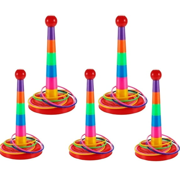 Cone Ring Toss Game for Kids with 12 Throwing Rings, Colorful Tossing ...