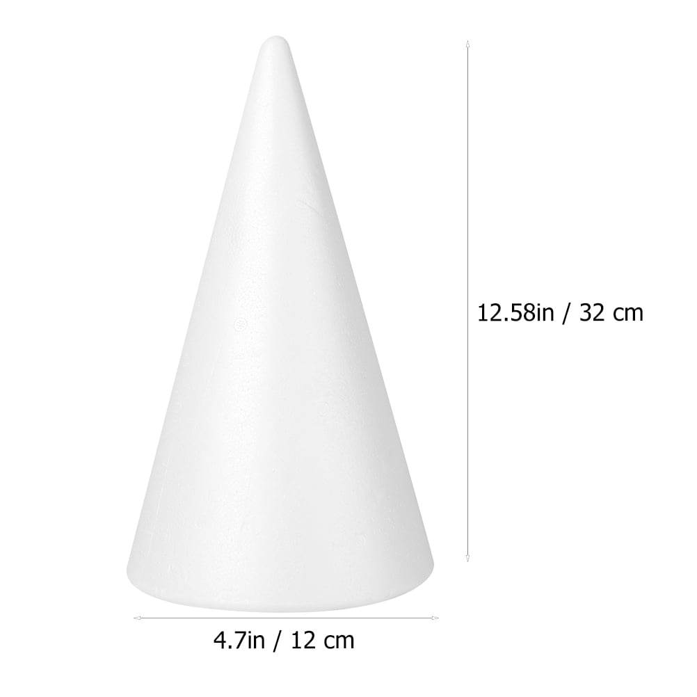 FRCOLOR 3Pcs Cone Shape Toys White Foam for Home and School Creative ...
