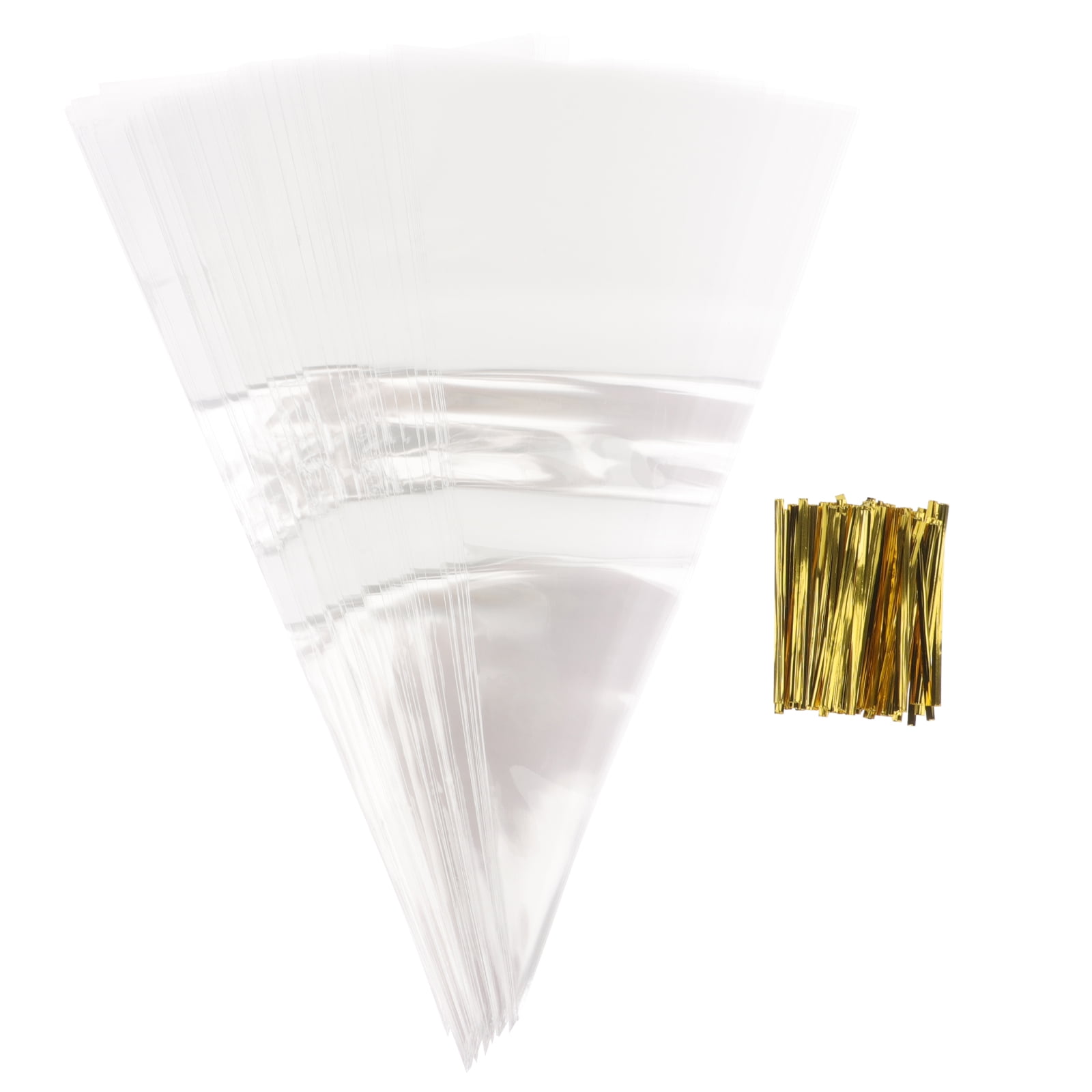 Cone Shaped Pouches Clear Candy Packing Bags Kids Gift Sheer Triangle ...