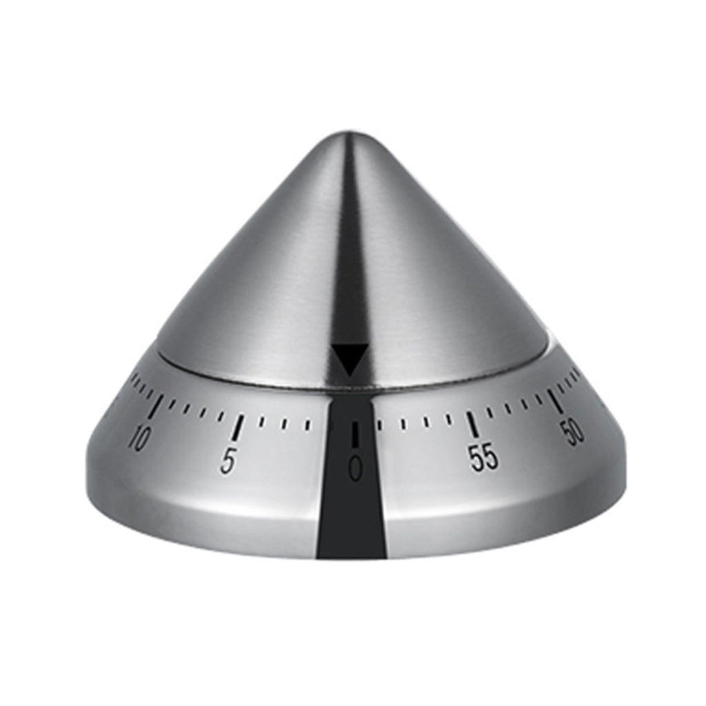 Cone Shaped Stainless Steel Kitchen Timer 60 Minutes Mechanical Cooking ...