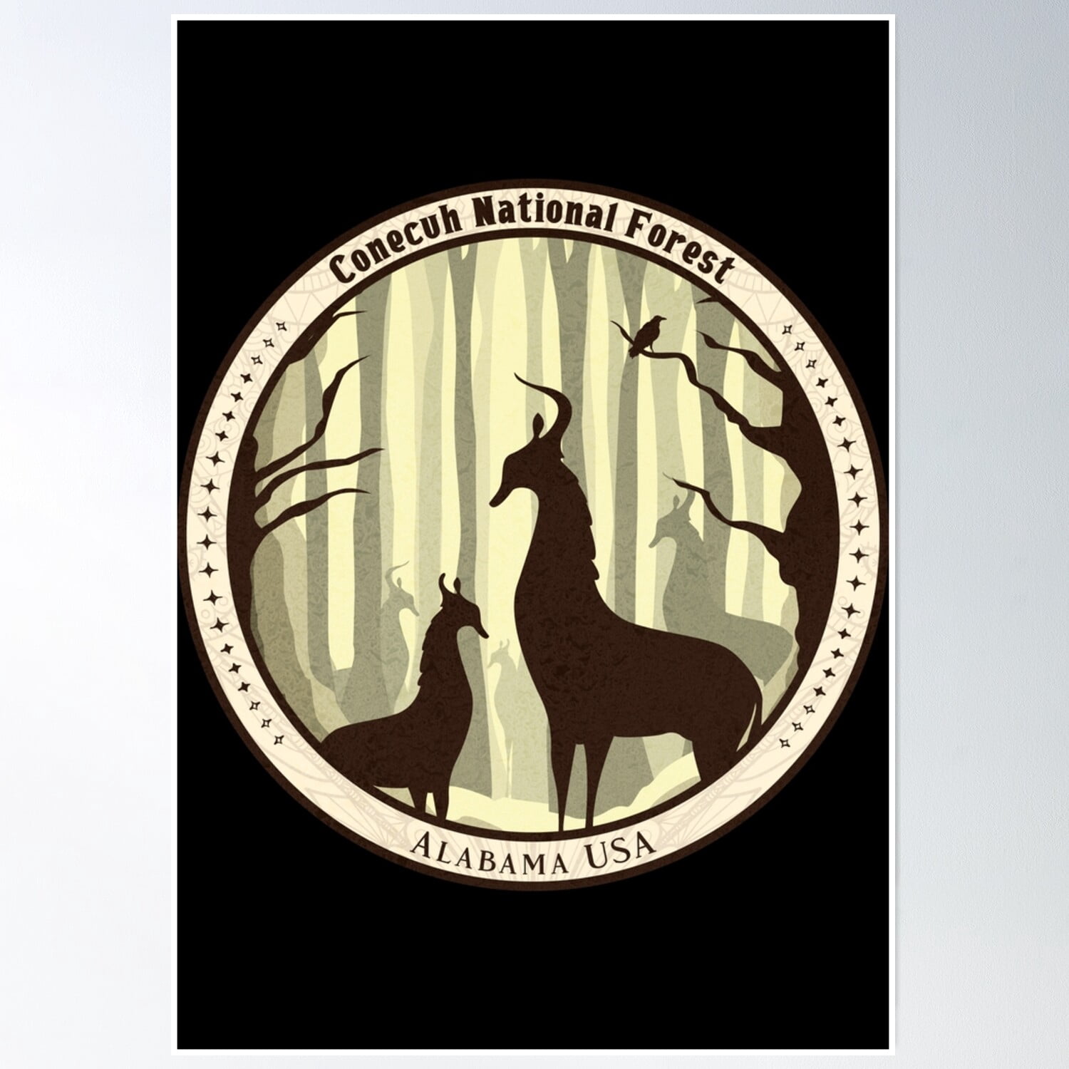 Conecuh National Forest Mystical Deer Poster Wall Art, Modern Wall ...