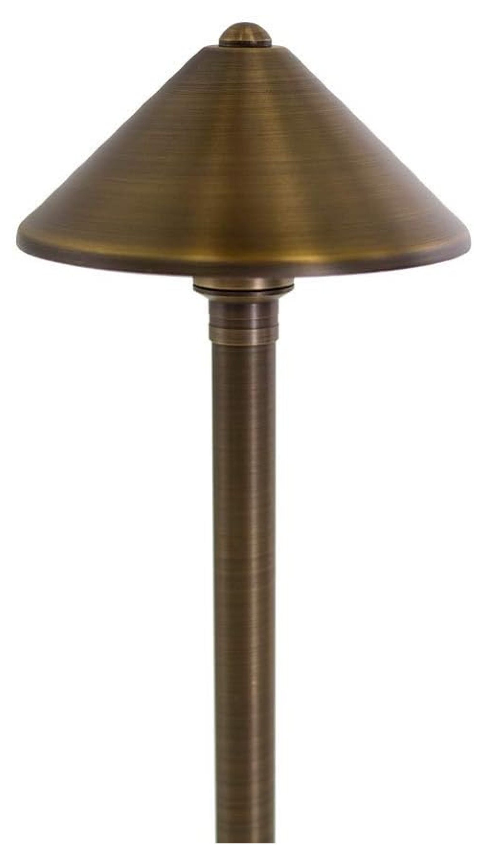 Conehead 12V Brass Light (7" Shade, 25" Tall) with 3W 2700K Warm White ...