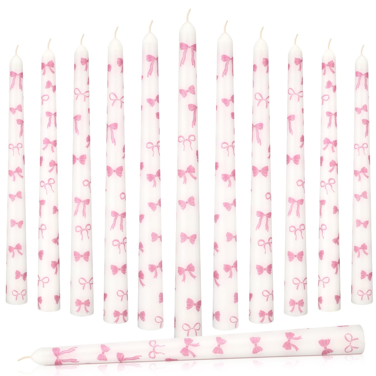 Conelist 12 Pcs Bow Taper Candles 10 Inch Coquette Decoration Tall ...
