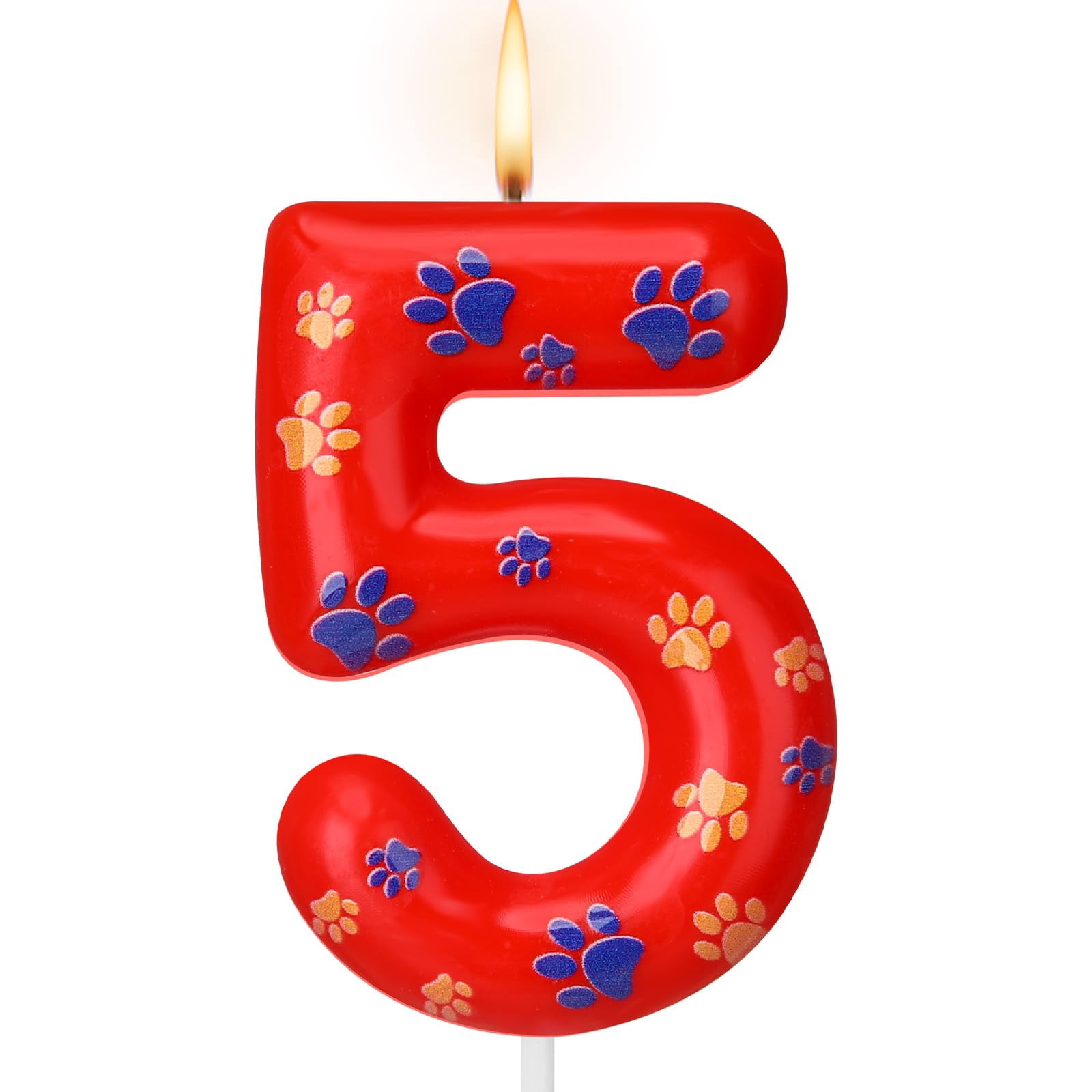 Conelist Number 5 Dog Paw Birthday Candles Dog Toppers Candles Blue ...