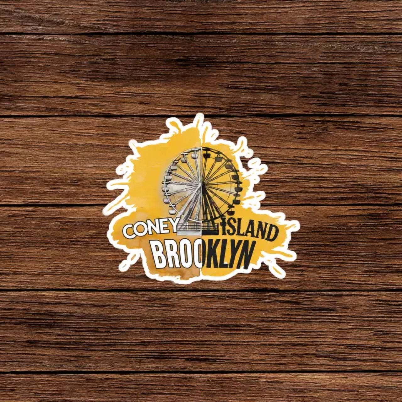 Coney Island Brooklyn Ferris Wheel Retro Travel Sticker Decalphone ...
