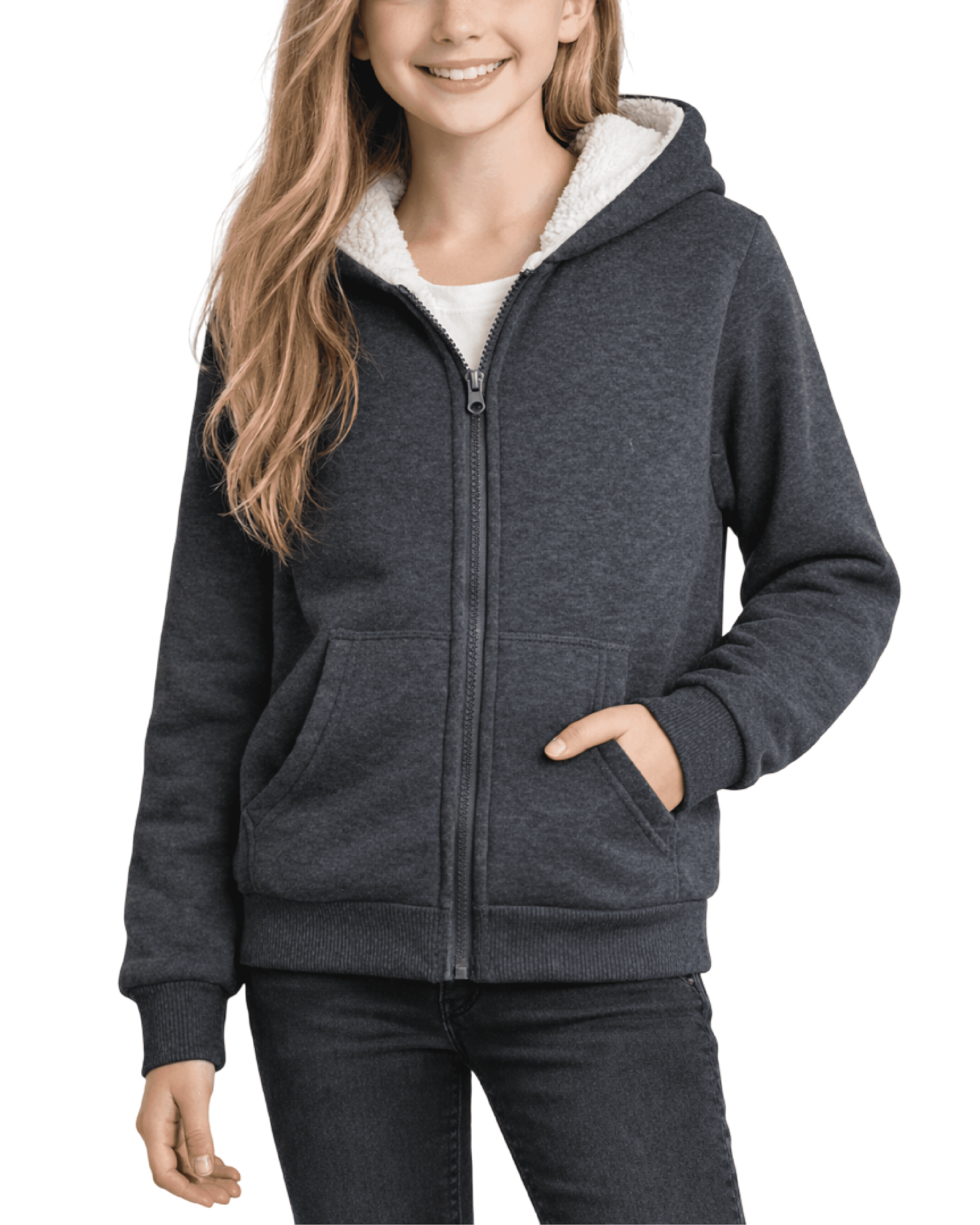 Coney Island Girls Hoodie - Soft Fleece Sherpa Lined Zip Up Hooded ...