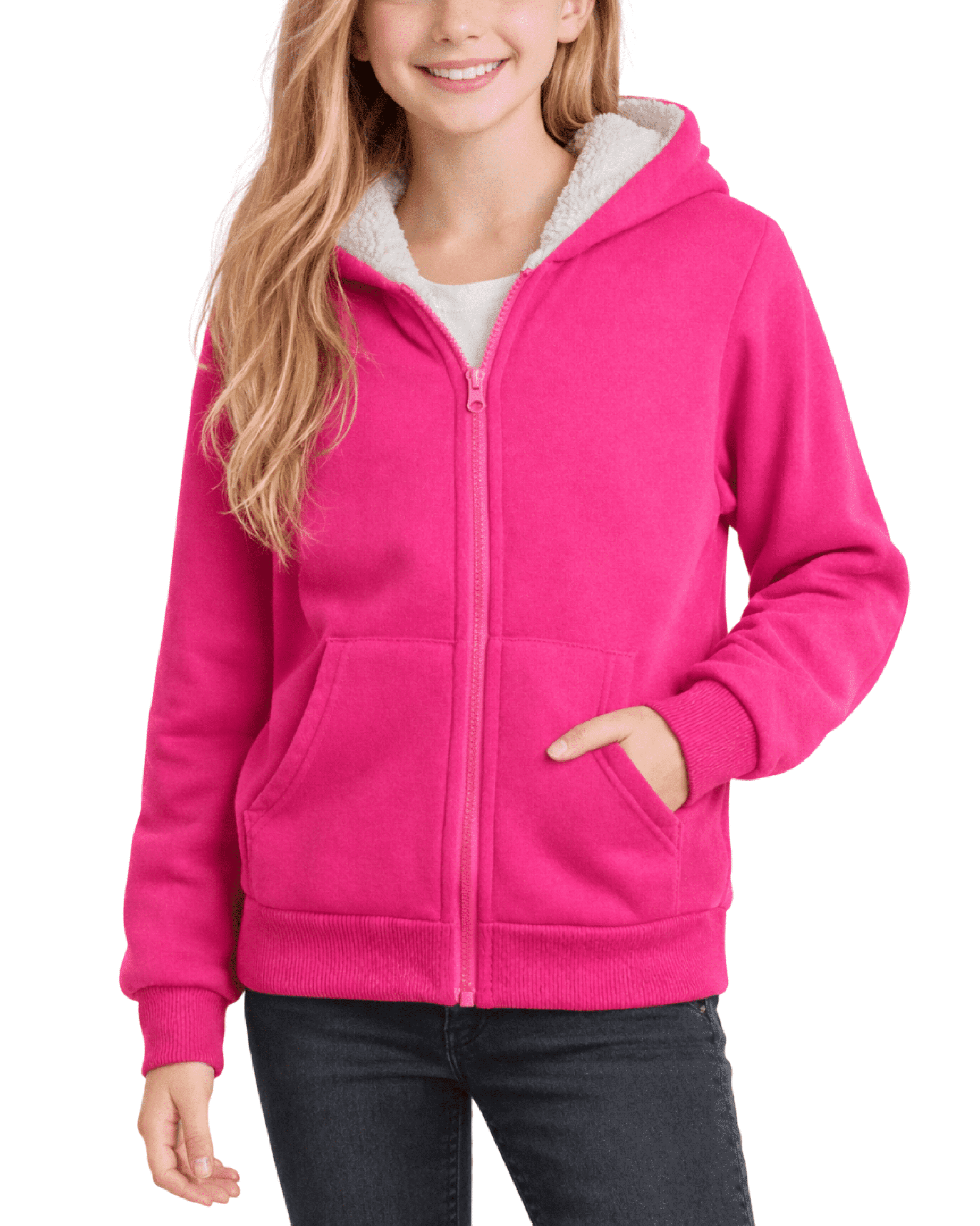 Coney Island Girls' Sweatshirt, Sherpa Fleece Zip-Up Hoodie, Warm ...