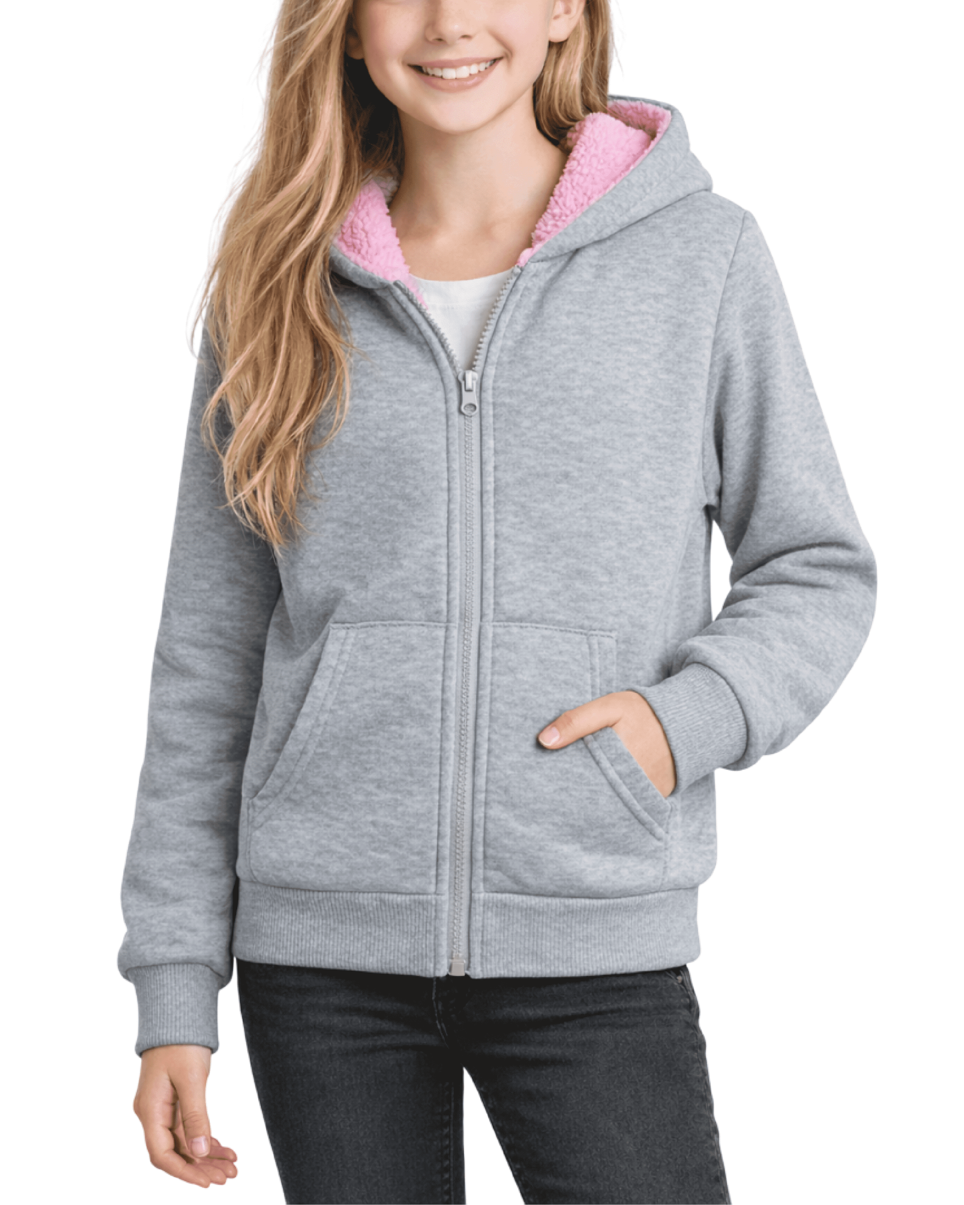 Coney Island Girls Hoodie Sweatshirt Sherpa-Lined Zip Up Fleece ...