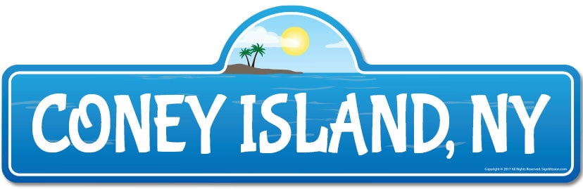 Coney Island NY New York Beach Street Sign | Indoor/Outdoor | Surfer ...