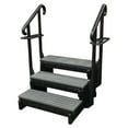 Confer Plastics 36” 3 Signature Spa Step with Curved Handrails, Gray ...
