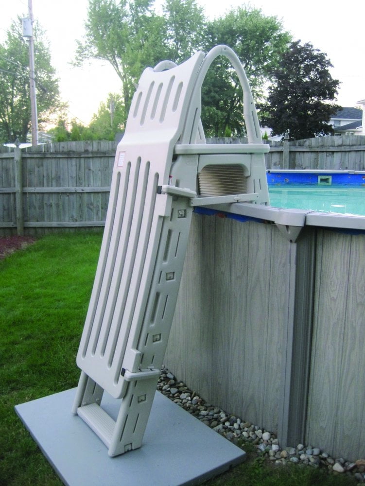Confer Plastics Roll Guard a-Frame Ladder with Gate for Swimming Pool ...