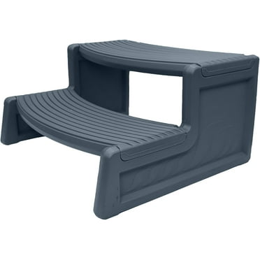 Confer Plastics 36” 3 Signature Spa Step with Curved Handrails, Gray ...