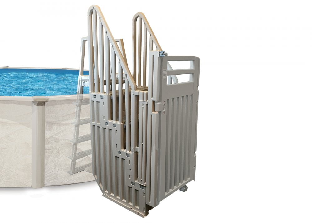 Confer SIG-X Warm Grey Pool Ladder Gate System with Deck Swimming ...