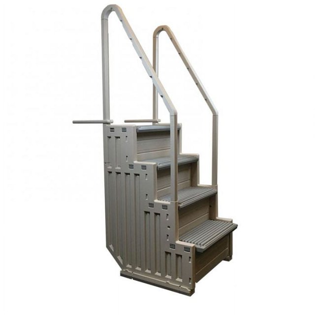 Confer Step-1 Above Ground Pool Entry System with Deck Ladder Stairs ...