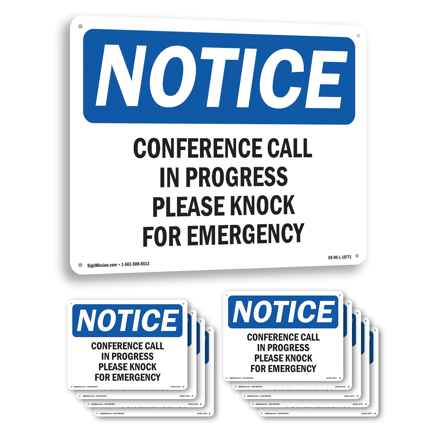 Conference Call In Progress Please Knock OSHA Notice Aluminum Sign 18 ...