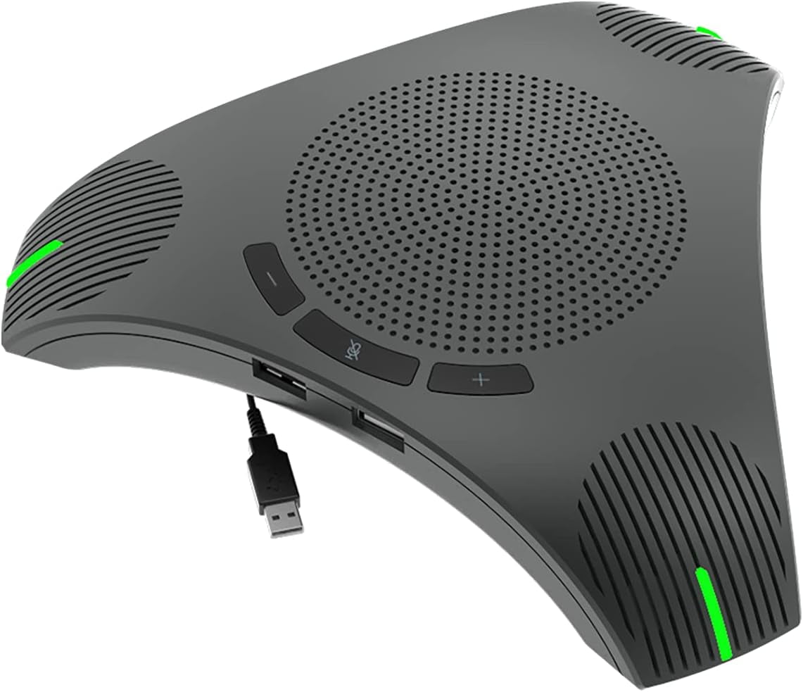 Conference Microphone and Speaker, 360° Omnidirectional USB ...