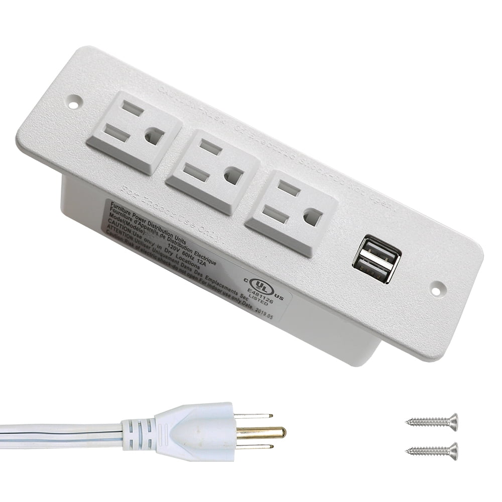 Conference Recessed Power Strip with USB Mountable Power Outlet Built ...