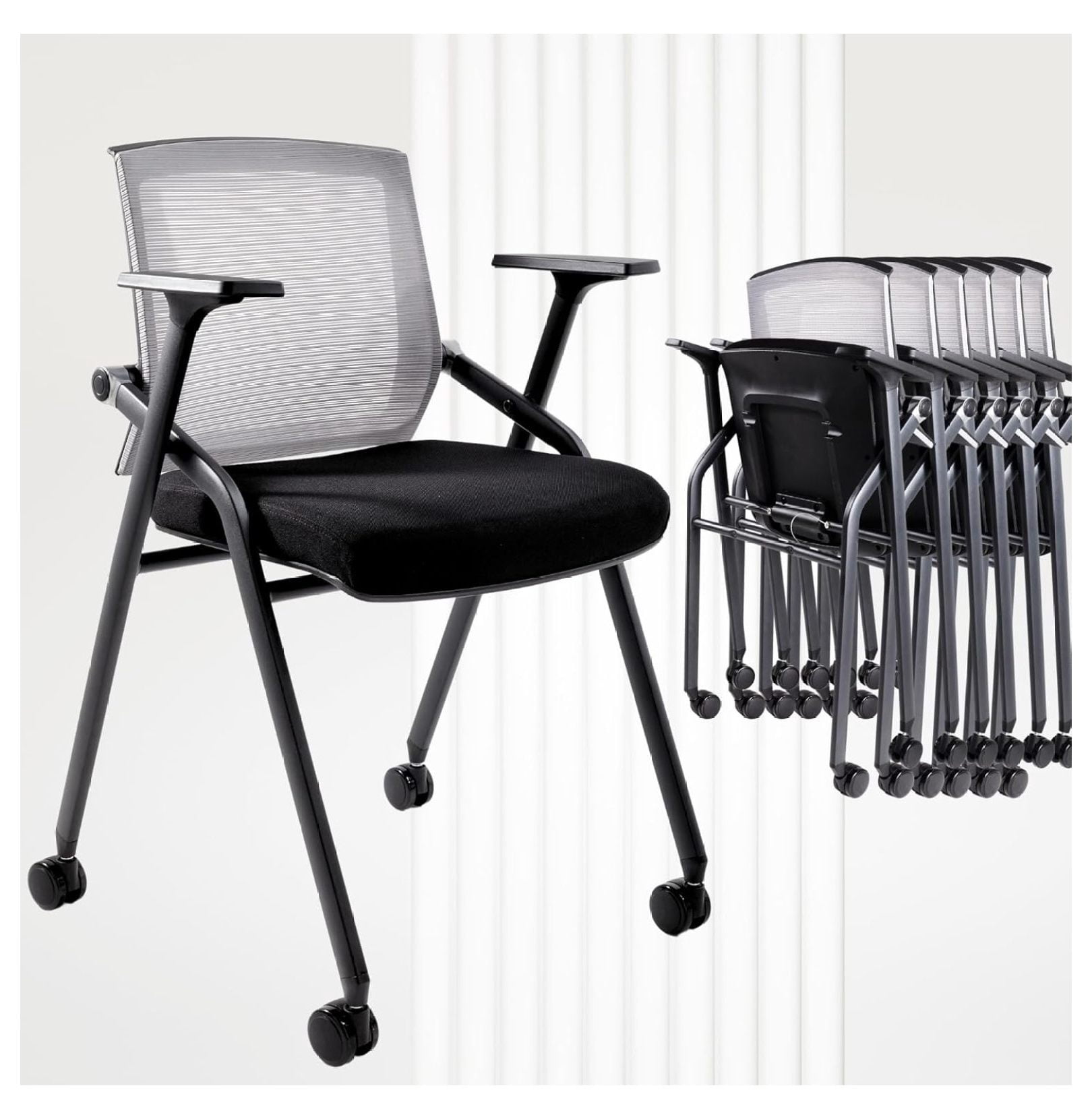 Conference Room Chairs, Folding Office Desk Chair with Lumbar Support ...