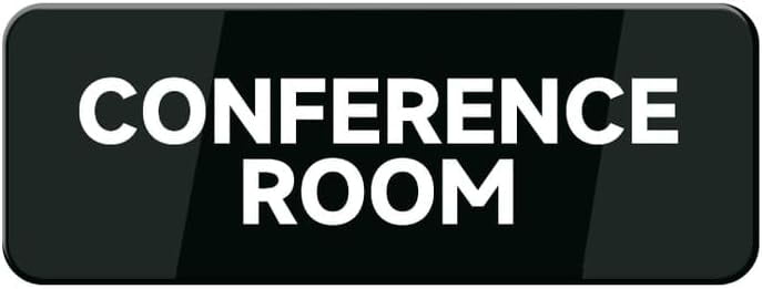 Conference Room Sign 10"X3" Black White Acrylic - Self Stick Door Sign ...