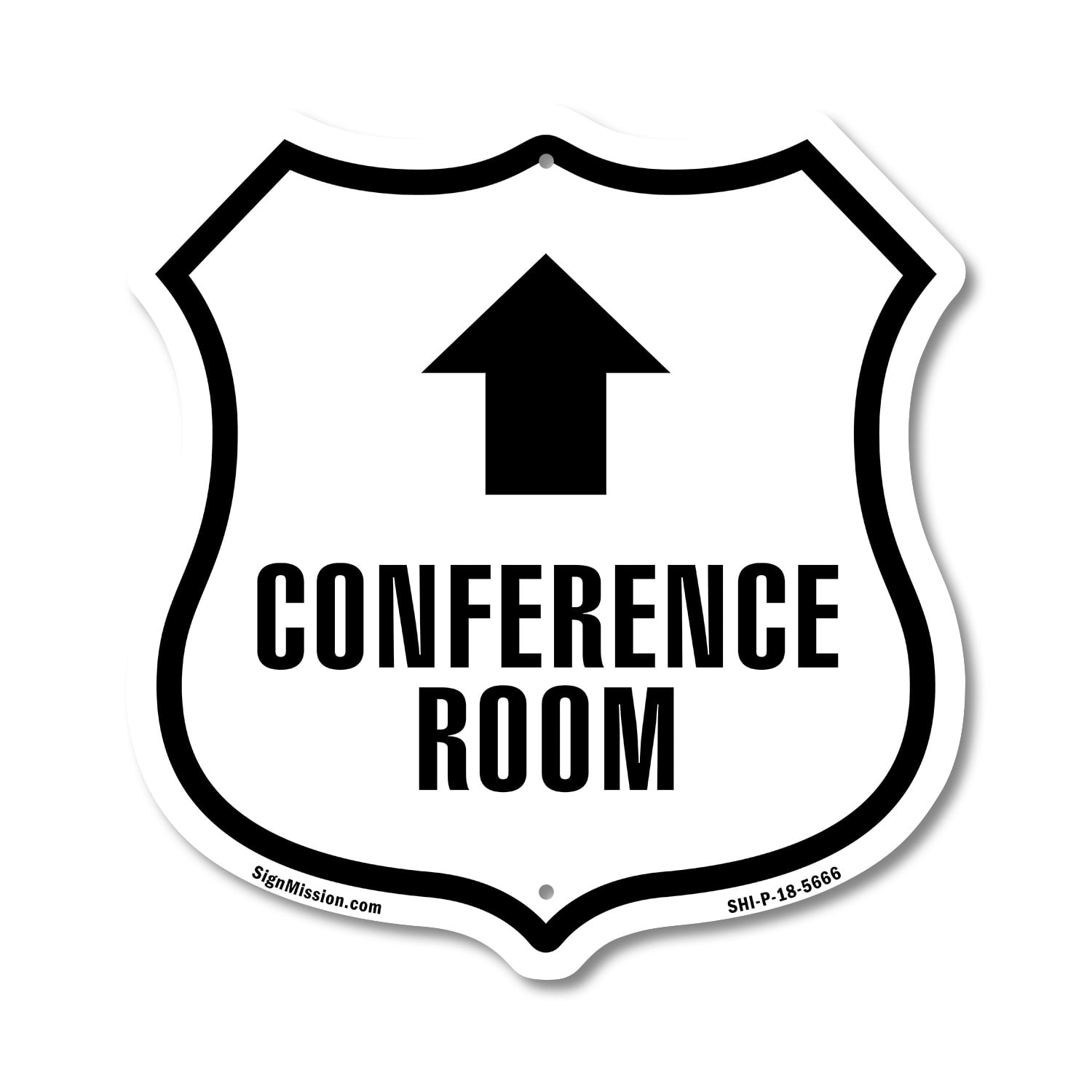 Conference Room Up 6 inch X 6 inch Shield Shaped Commercial Grade ...