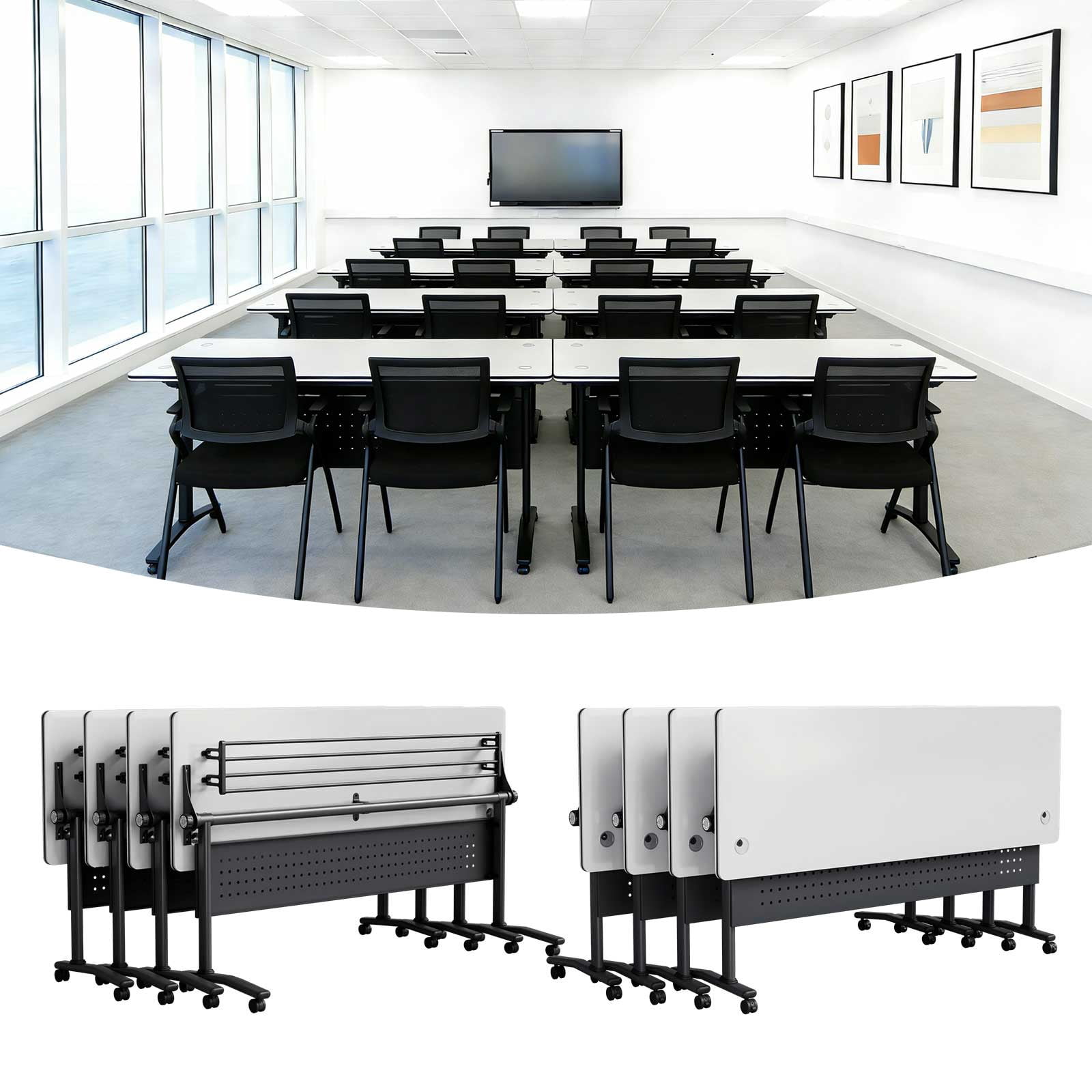 Conference Table with Cable Managements,Mobile Folding Conference ...