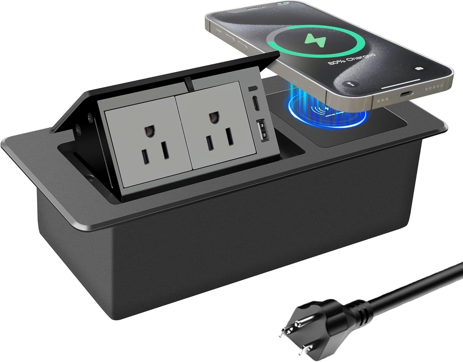 Conference Table Power Hub 15W and PD20W Type-C , Pop up Outlet Desktop ...